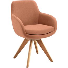 Musterring Esszimmerstuhl &raquo;Tavia&laquo; (Set) 2 Stk.Stativgestell Eiche Bianco, Drehfunktion optional, diverse Farben orange B/H/T: 62cm x 86cm x 66cm, 2 Stk., 