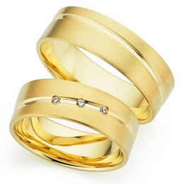 Phoenix Ph&ouml;nix Unisex Trauring &raquo;Schmuck Partnerring Ehering Verlobungsring Freundschaftsring&laquo; Made in Germany - wahlweise mit oder ohne Brillant 58, 0,03 SI =
