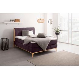 OTTO home Boxspringbett &raquo;Jelle&laquo; 5 Stk. tlg. zertifizierte, recycelte Bezugsstoffe, verschiedene Ausf&uuml;hrungen lila Polyester Struktur (recyceltes 