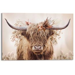 Reinders Deco-Panel &raquo;Highlander in Blumen&laquo; beige Holzwerkstoff B/H/T: 90cm x 60cm x 2cm