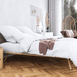 Bettw&auml;sche &raquo; Sommer Bettw&auml;sche Mako-Satin Baumwolle&laquo; 3 Stk. 135x200 cm, 155x220 & &Uuml;bergr&ouml;&szlig;en I inkl. Kissenbez&uuml;ge 80x80 wei&szlig; Mako-Satin, Obermaterial: