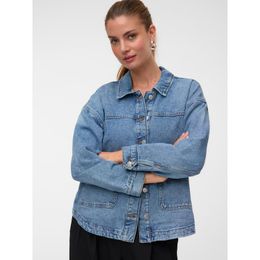 V&eacute;ro Moda Vero Moda Damen Jeansjacke &raquo;VMJAMIE LS DENIM SHACKET MIX NOOS&laquo; Baumwollmischung blau M