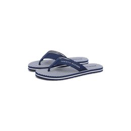 Tommy Hilfiger Damen Zehentrenner &raquo;TH ITHACA STRIPE SUMMER SANDAL&laquo; Sommerschuh, Pool Slide, Dianette, Flat mit Logo-Schriftzug blau 35