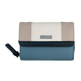 Tom Tailor Damen Tom Tailor Geldb&ouml;rse &raquo;Juna&laquo; aus soft genarbtem ledrigen Material mit gl&auml;nzenden Metall-Accessoires blau Einheitsgr&ouml;&szlig;e