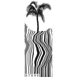 ARCHITECTS PAPER Fototapete &raquo;Barcode Beach&laquo; Palmen Tapete Natur Schwarz Wei&szlig; Panel 1,00m x 2,80m schwarz Vlies B/L: 1m x 2,8m