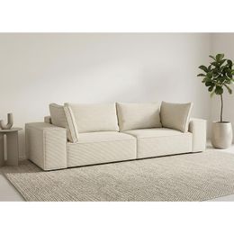 Trends by HG Big-Sofa &raquo;Conor XXL, B: 312cm, Liegefl&auml;che: 138x 238cm, in Cord und Velours&laquo; mit Schlaffunktion und Bettkasten beige 92% Polyester;8% 