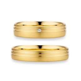 Phoenix Ph&ouml;nix Unisex Trauring &raquo;Schmuck Partnerring Ehering Verlobungsring Freundschaftsring&laquo; Made in Germany - wahlweise mit oder ohne Brillant gold 71, ohne