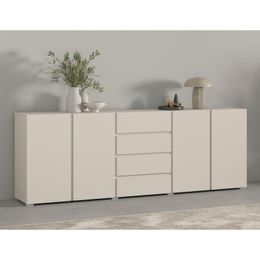 OTTO home Sideboard &raquo;Metric,Breite 222 cm, grifflose Kommode 4 T&uuml;ren/4 Schubk&auml;sten&laquo; Schubladenschrank mit viel Stauraum, Einlegeb&ouml;den verstellbar 