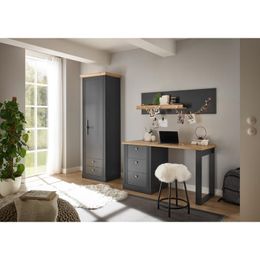 OTTO home B&uuml;rom&ouml;bel-Set &raquo;Westminster&laquo; im romantischen Landhausstil, exclusiv by Otto grau Holzwerkstoff, Metall B/H/T: 204cm x 203cm x 60cm, 