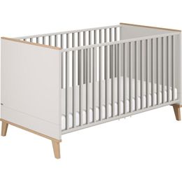 Paidi Babybett &raquo;FIENE 70x140cm in Grau, umbaubares Kinderbett mit Massivholz&laquo; Gitterbett 4-fach h&ouml;henverstellbar, entnehmbare Sprossen, Juniorbett 