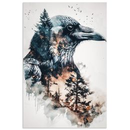 Artland Wandbild &raquo;Rabe&laquo; Vogelbilder 1 Stk. tlg. als Alubild, Leinwandbild, Poster, Wandaufkleber in verschied. Gr&ouml;&szlig;en bunt Alu Dibond B/H/T: 80cm x 120cm, Alu