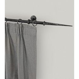 Garesa Gardinenstange &raquo;ESPERANCA&laquo; &Oslash; 16 mm 1 l&auml;ufig-l&auml;ufig Wunschma&szlig;l&auml;nge rustikale Vorhanggarnitur, verl&auml;ngerbar, Endknopf Spitze, m. Ringe schwarz 