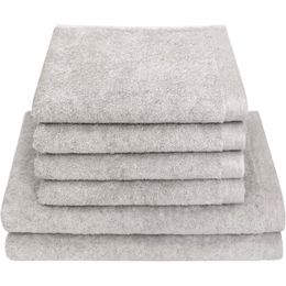 Dyckhoff Handtuch Set &raquo;Deep Harmony Element&laquo; Set Frottier 6er Set: 4 Handt&uuml;cher (50x100cm), 2 Duscht&uuml;cher (70x140cm) silber Frottier, Obermaterial: 85% 