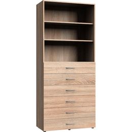 wimex Standregal &raquo;Multiraumkonzept&laquo; planbar und erweiterbar braun Holzwerkstoff B/H/T: 80cm x 185cm x 40cm, 3 Stk.