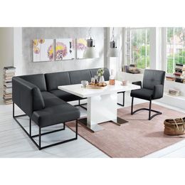 exxpo - sofa fashion Eckbank &raquo;Affogato, bequem und elegant, hochwertige Detailverarbeitung&laquo; Frei im Raum stellbar schwarz Kunstleder B/H/T: 157cm x 