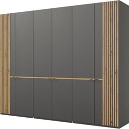 Musterring Kleiderschrank &raquo;Isabelle&laquo; Lamellen in Eiche, Griffe in schwarz, verschiedene Gr&ouml;&szlig;en und Farben grau Hartfaserplatte, Holzwerkstoff Graphit-Dekor, B/H/