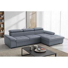 Sit & More sit&more Ecksofa &raquo;Viola, Leder, L-Form, B: 260 cm, mit Armteil- und Kopfteilvertsellung&laquo; optional mit Schlaffunktion grau B/H/T: 260cm x 73cm x 174cm,