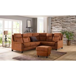 OTTO home Ecksofa &raquo;Boccaccio L-Form&laquo; mit Federkern, incl. Kopfteilverstellung, wahlweise Schlaffunktion braun Struktur weich (90% Polyester / 10% 