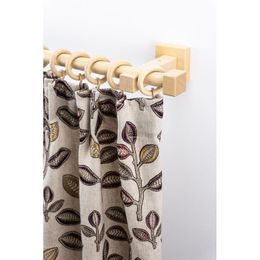 Garesa Gardinenstange &raquo;CUBUS&laquo; &Oslash; 20 mm 1 l&auml;ufig-l&auml;ufig Wunschma&szlig;l&auml;nge Vorhanggarnitur, verl&auml;ngerbar, Endkappe, mit Ringe beige Holzwerkstoff B/L: 280cm