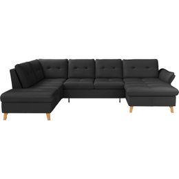 Sit & More sit&more Wohnlandschaft &raquo;G&ouml;teborg&laquo; inkl. Sitztiefenverstellung, wahlweise mit Bettfunktion & Bettkasten schwarz B/H/T: 327cm x 90cm x 226cm, 
