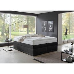 Westfalia Schlafkomfort Boxspringbett &raquo;Ibiza in den Breiten 160x200, 180x200cm & 200x200cm&laquo; schwarz Microvelours mit Bettkasten,mit Topper, Liegefl&auml;che B/L: 180cm x 200cm, 