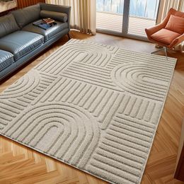 Ayyildiz Teppiche Teppich &raquo;ART 1121, auch als L&auml;ufer und in Rund erh&auml;ltlich&laquo; rechteckig 20 mm H&ouml;he Boho Design, 3D Optik, Struktur Hoch Tief, skandinavisch, Wohnzimmer 