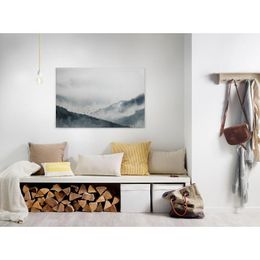 A.S. Cr&eacute;ation Leinwandbild &raquo;Gloomy Landscape&laquo; Kunst Wald 1 Stk. tlg. Nebel Keilrahmen Berg Gebirge Landschaft Leinwand-Bild Wohnzimmer Wand blau Holz, Stahl B/H/T: 