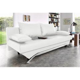 Jockenh&ouml;fer Schlafsofa &raquo;Nancy, B: 190 cm, Liegefl. 121x190 cm&laquo; mit Schlaffunktion & Bettkasten wei&szlig; Luxus-Microfaser ALCATOP (100% Polyester);Kunstleder SOFTLUX ;