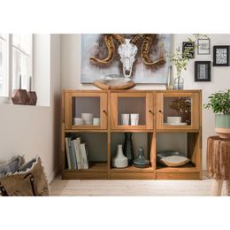 Home Affaire Sideboard &raquo;Ecko&laquo; aus massiver Wildeiche, Breite 136 cm beige Massivholz B/H/T: 136cm x 87cm x 34cm, Wildeiche