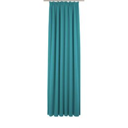 Adam Vorhang &raquo;Uni Collection&laquo; Kr&auml;uselband 1 Stk. tlg. aus 100% Bio-Baumwolle, Vorhang nach Wunschma&szlig; blau Baumwolle (Bio-Baumwolle) 325cm, Kr&auml;uselband, 