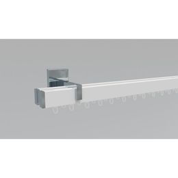 Indeko Gardinenstange &raquo;Bern&laquo; 2 l&auml;ufig-l&auml;ufig Wunschma&szlig;l&auml;nge Innenlauf Komplett-Set inkl. Gleitern und Montagematerial wei&szlig; Aluminium B/L: 330cm, 1 Stk