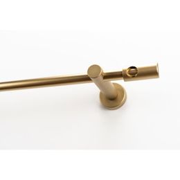 Garesa Gardinenstange &raquo;PANDRI&laquo; &Oslash; 20 mm 1 l&auml;ufig-l&auml;ufig Wunschma&szlig;l&auml;nge Vorhanggarnitur, verl&auml;ngerbar, gerader Knopf mit Ausschnitt gold Holzwerkstoff, 