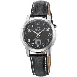 MASTER TIME Damen MASTER TIME Funkuhr &raquo;Basic&laquo; Armbanduhr, Quarzuhr, Damenuhr, Datum schwarz Einheitsgr&ouml;&szlig;e
