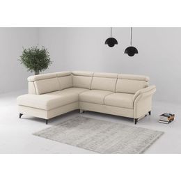 Sit & More sit&more Ecksofa &raquo;Glendale, L-Form&laquo; inkl. Kopfteilverstellung, wahlweise mit Vorziehsitz und Bettkasten beige 95% Polyester, 5% Polyamid B/H/T: 247cm 