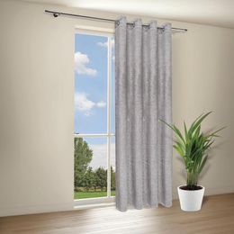 GERSTER Gardine &raquo;Caron&laquo; &Ouml;sen 1 Stk. tlg. Deko &Ouml;senschal "Caron" mit Pr&auml;gung grau Wirkware, Polyester 245cm, &Ouml;sen, 140cm