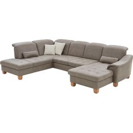 Die PlanBar Wohnlandschaft &raquo;PP-LA23145 U-Form&laquo; inkl. Kopfpolsterverstellung, Federkernpolsterung grau 100% Polyester B/H/T: 341cm x 88cm x 243cm, 