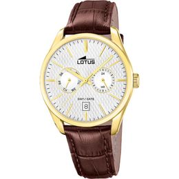 Lotus Herren Multifunktionsuhr &raquo;Multifuncion&laquo; Quarzuhr, Armbanduhr, Herrenuhr, Lederarmband, analog, Tag, Wochentag Einheitsgr&ouml;&szlig;e
