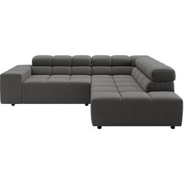 Home Affaire Ecksofa &raquo;Ancona, Ecksofa, incl. Kopfteilverstellung, Breite 249 cm, L-Form&laquo; wahlweise elektrische Sitztiefenverstellung grau 100% 