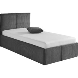 Westfalia Schlafkomfort Polsterbett grau Bezug. Hochwertiger Breitcord, 100% Polyester pflegeleicht, Polsterung: Polsterwatte, Material Gestell: gepolsterter Holzwerkstoff, 
