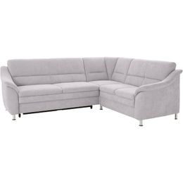 Sit & More sit&more Ecksofa &raquo;Cardoso L-Form&laquo; mit Federkern, wahlweise mit Schlaffunktion und Schubkasten silber Flachgewebe (100% Polyester);Struktur (100% 
