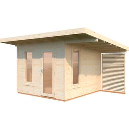 Palmako Gartenhaus &raquo;modern look Haus Grace&laquo; inklusive Fu&szlig;boden beige Massivholz Fu&szlig;boden im Gartenhaus, ohne Dacheindeckung