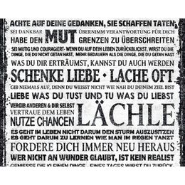 Livingwalls living walls Bord&uuml;re &raquo;pop.up Panel&laquo; Motiv gemustert mit Schrift glatt Vinyl Wand Schr&auml;ge Borte Wohnzimmer Schlafzimmer K&uuml;che Design Optik schwarz-wei&szlig;