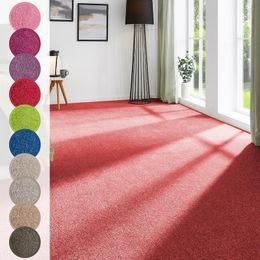ANDIAMO Teppichboden &raquo;Ines, Kr&auml;uselvelours, Gesamth&ouml;he 8,5 mm, Luxusklasse LC2&laquo; rechteckig Uni Farben, Breite 400 cm, strapazierf&auml;hig & pflegeleicht rot 