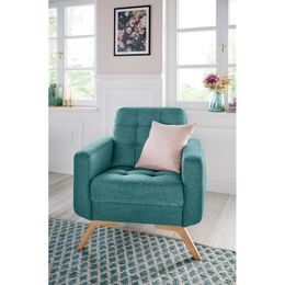 exxpo - sofa fashion Sessel &raquo;Fiord, Loungesessel&laquo; aktuelles Design, tolle Detailverarbeitung im Sitz und R&uuml;cken braun Webvelours (100% Polyester);
