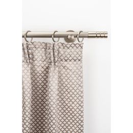 Garesa Gardinenstange &raquo;EASY&laquo; &Oslash; 20 mm 1 l&auml;ufig-l&auml;ufig Wunschma&szlig;l&auml;nge Vorhanggarnitur, verl&auml;ngerbar, Endknopf m. Rillen, Alu, m. Ringe gold Aluminium B/