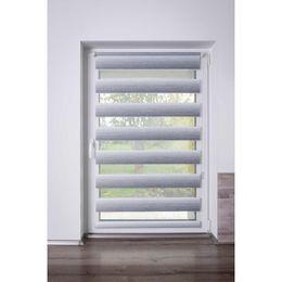 K-home Doppelrollo &raquo;mit sch&ouml;nen Farbverlauf&laquo; Lichtschutz ohne Bohren freih&auml;ngend grau Polyester 150cm, einseitig verschiebbar, 95cm