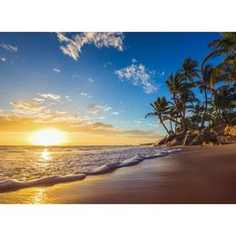 papermoon Fototapete &raquo;Tropical in beach Sunrise&laquo; glatt bunt Vlies B/L: 3m x 2,23m, Bahnen: 6 Stk.