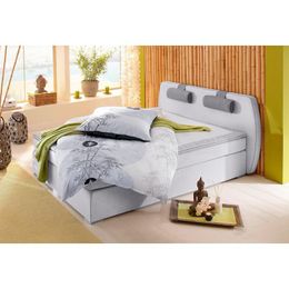 ATLANTIC HOME COLLECTION Boxspringbett &raquo;Rex&laquo; mit Topper und verstellbaren Nackenkissen grau Kopfteil, untere Box, Obermatratze und Topper sind mit 