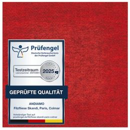 ANDIAMO Teppichfliese &raquo;Skandi, selbstklebend, Gesamth&ouml;he 4 mm&laquo; rechteckig 40x40 cm, 25 St&uuml;ck (4 qm), 50 St&uuml;ck (8 qm) oder 100 St&uuml;ck (16 qm) rot Polypropylen B