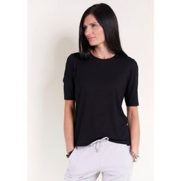 Seidel Moden Damen T-Shirt mit Rundhalsausschnitt, MADE IN GERMANY schwarz 48